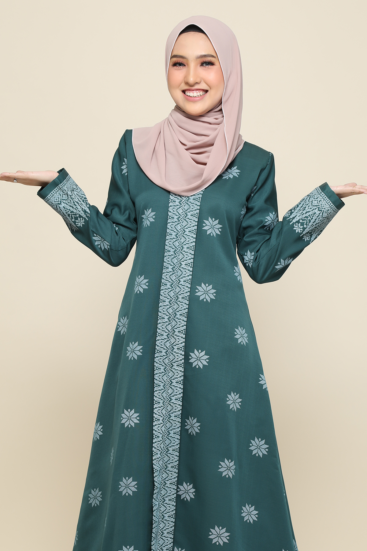 Jubah Songket Emerald Green - Habibi