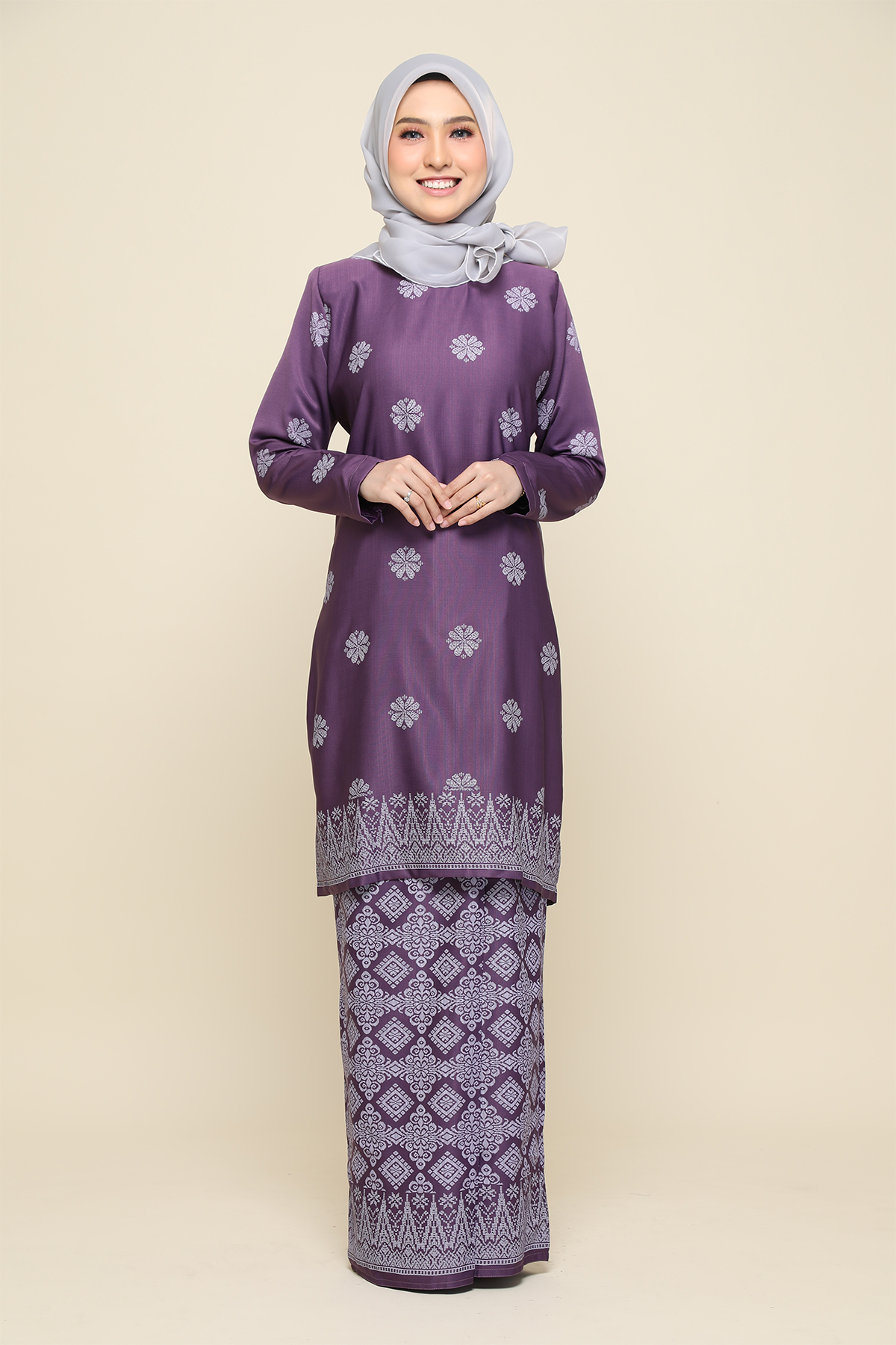Kurung Songket Tabur Purple Keladi - Habibi