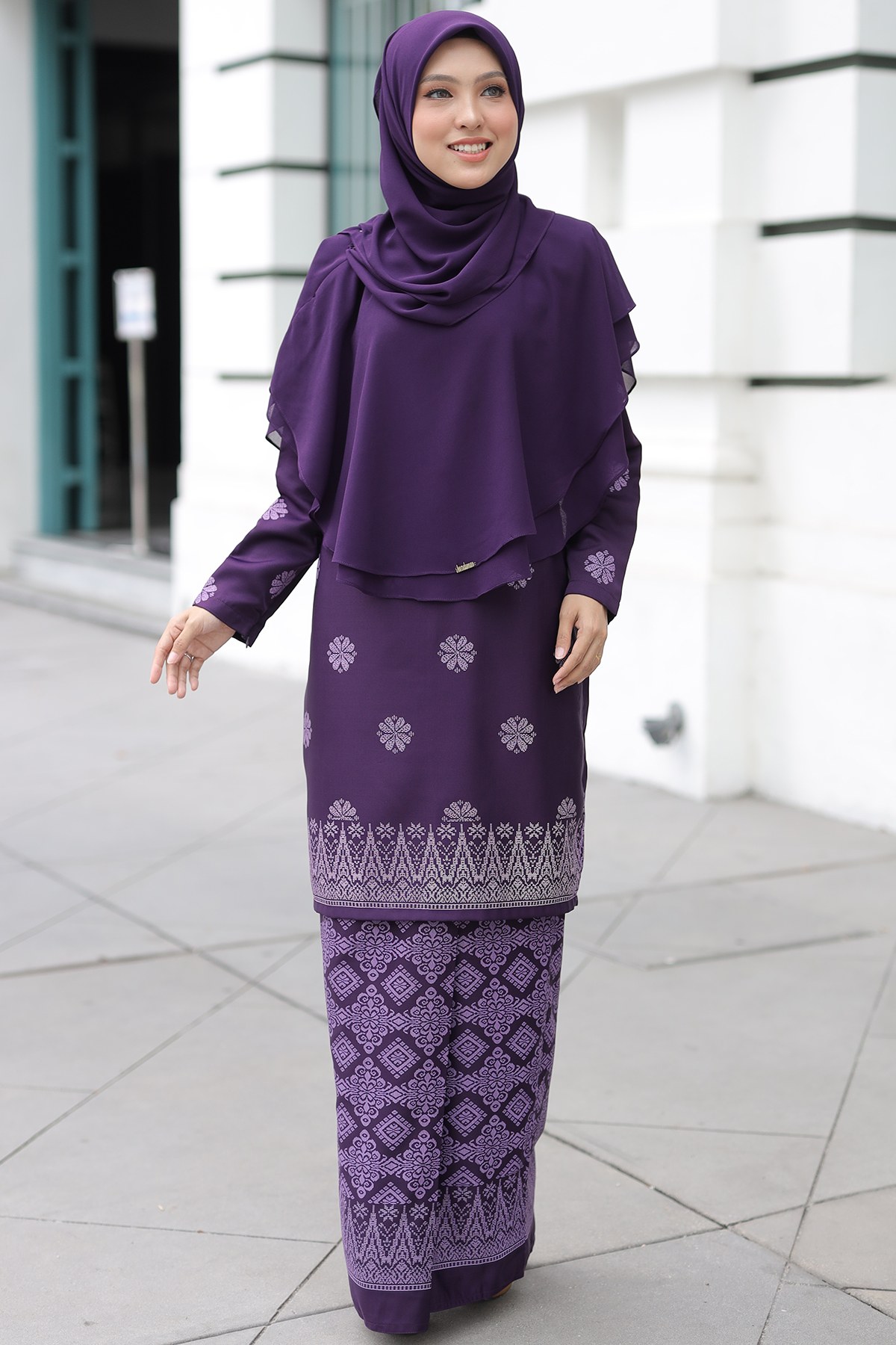 Kurung Songket Tabur Dark Purple - Habibi