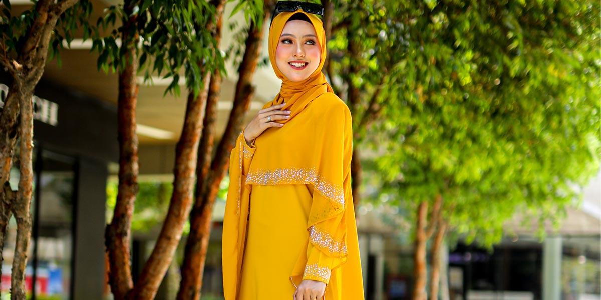 Jubah Ratu Arab Mustard - Habibi