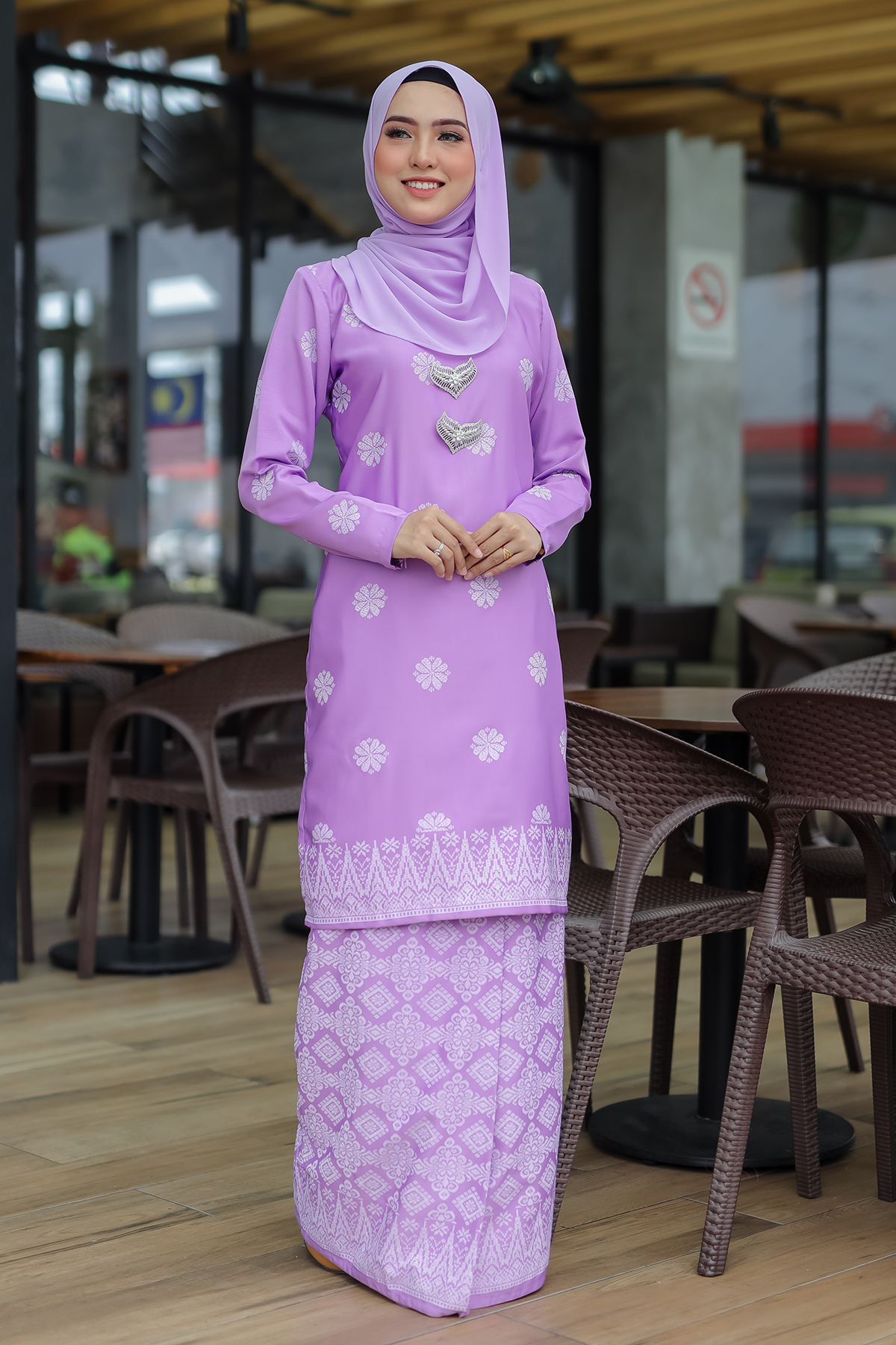 Kurung Songket Tabur Purple Lilac - Habibi