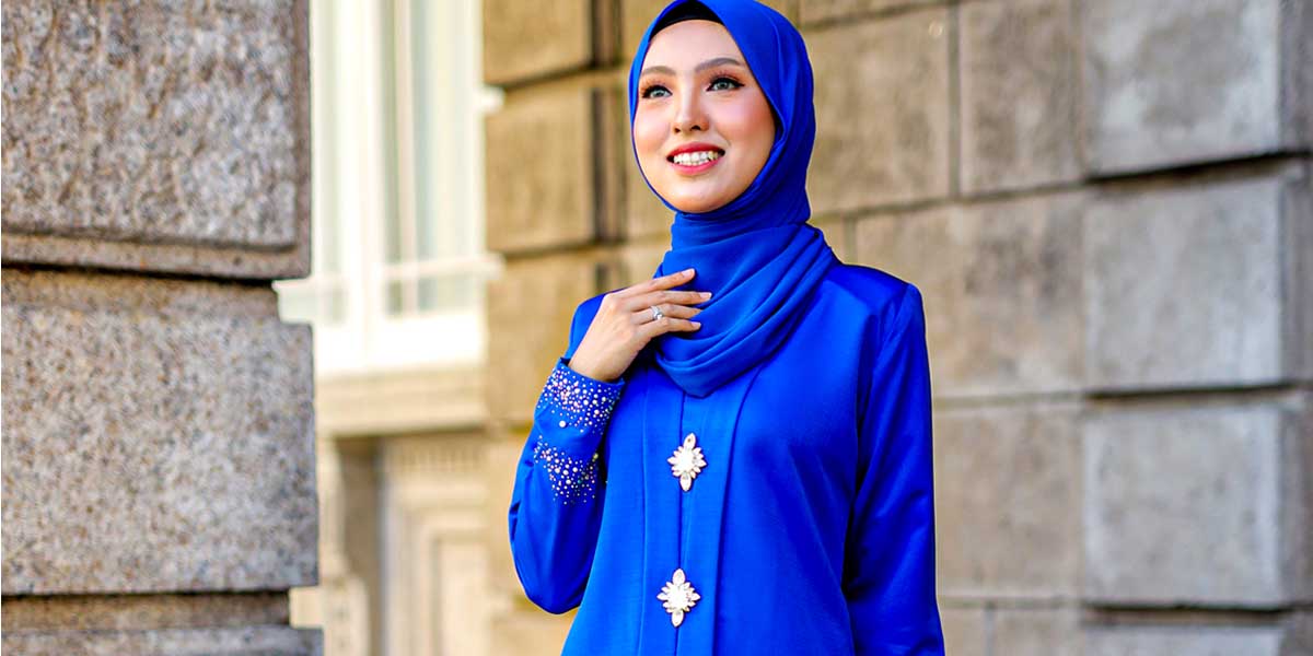 Kebaya Sareema Royal Blue - Habibi