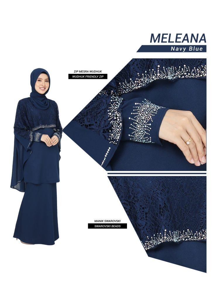Set Meleana Navy Blue (6 Item) - Habibi