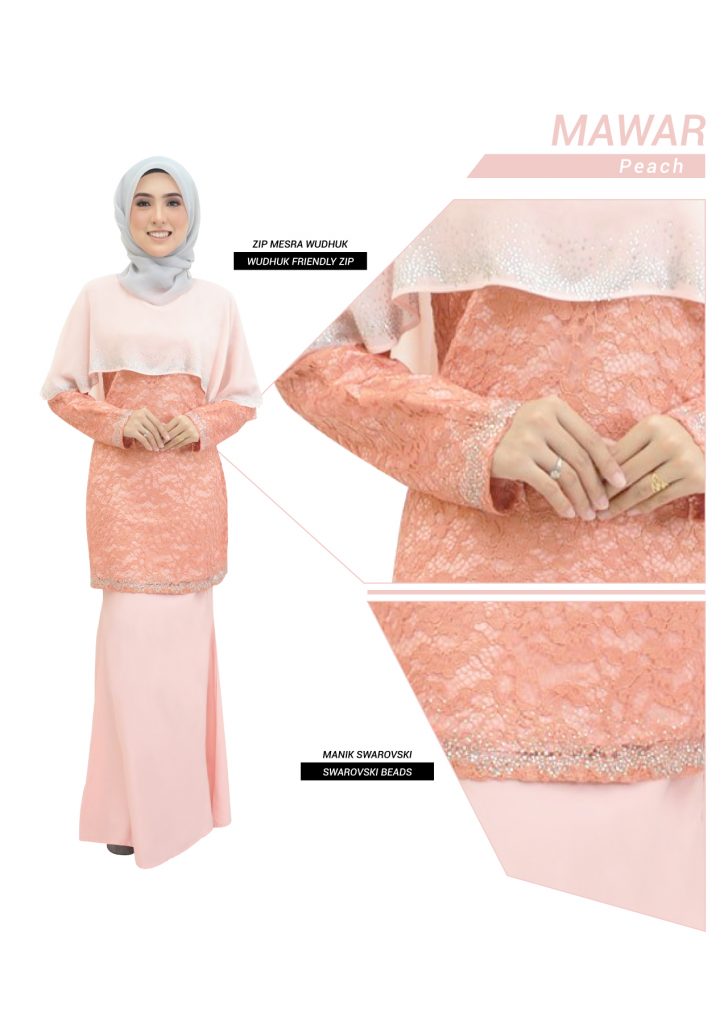 Set Mawar Peach (6 Item) - Habibi