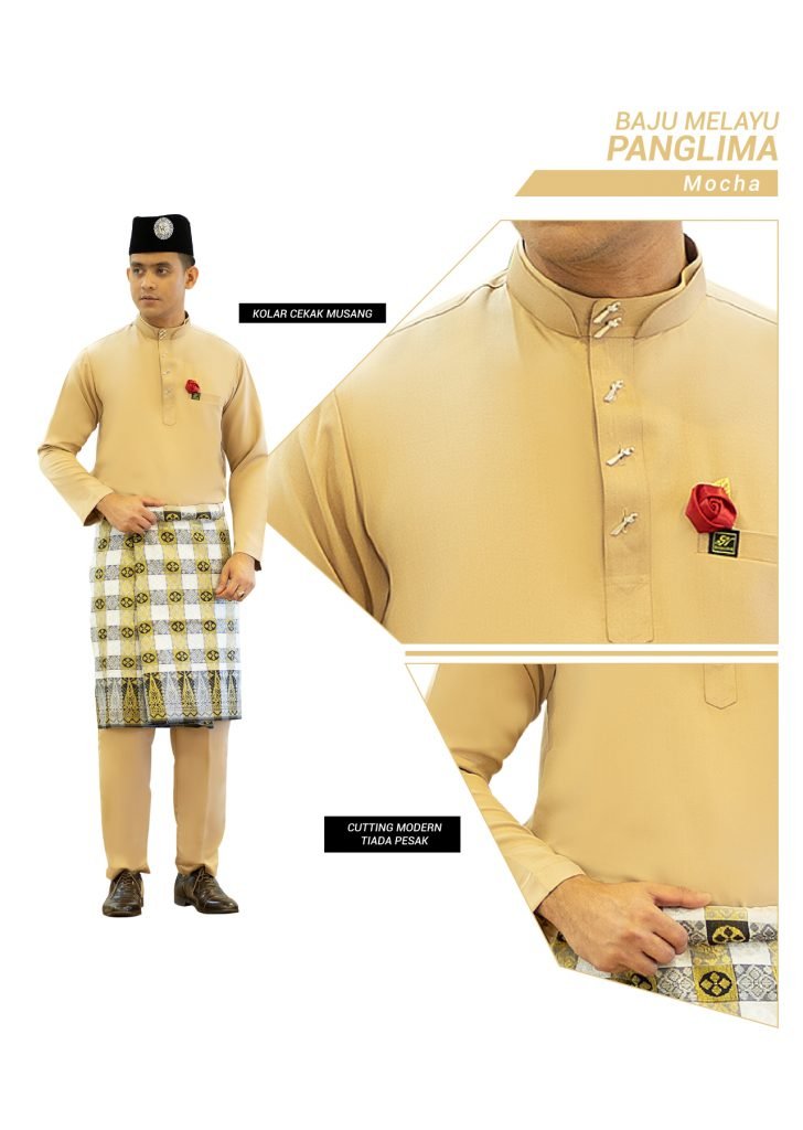 Set- Baju Melayu Panglima Mocha - Habibi
