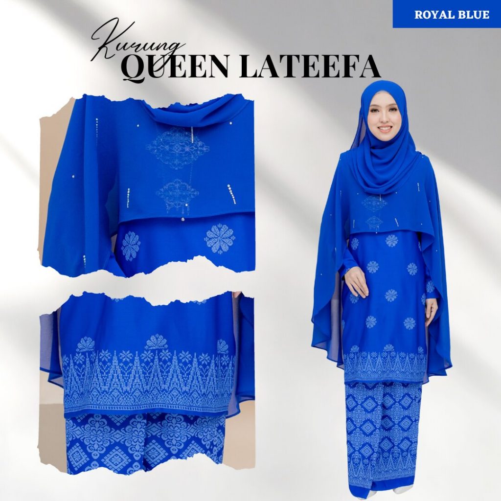 SET FAMILY QUEEN LATEEFA ROYAL BLUE - Habibi