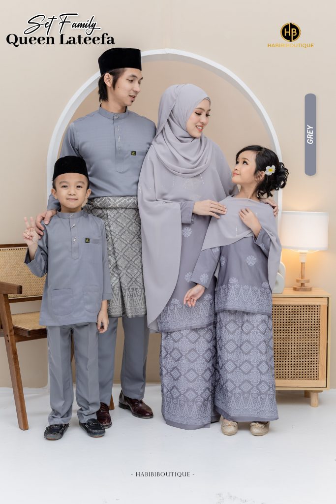 SET FAMILY QUEEN LATEEFA GREY - Habibi