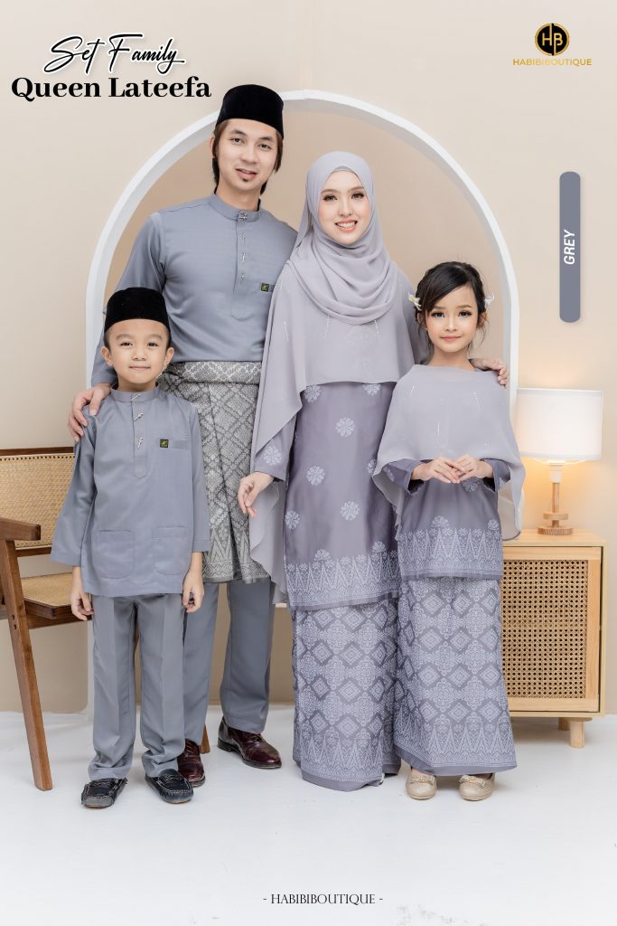 SET FAMILY QUEEN LATEEFA GREY - Habibi