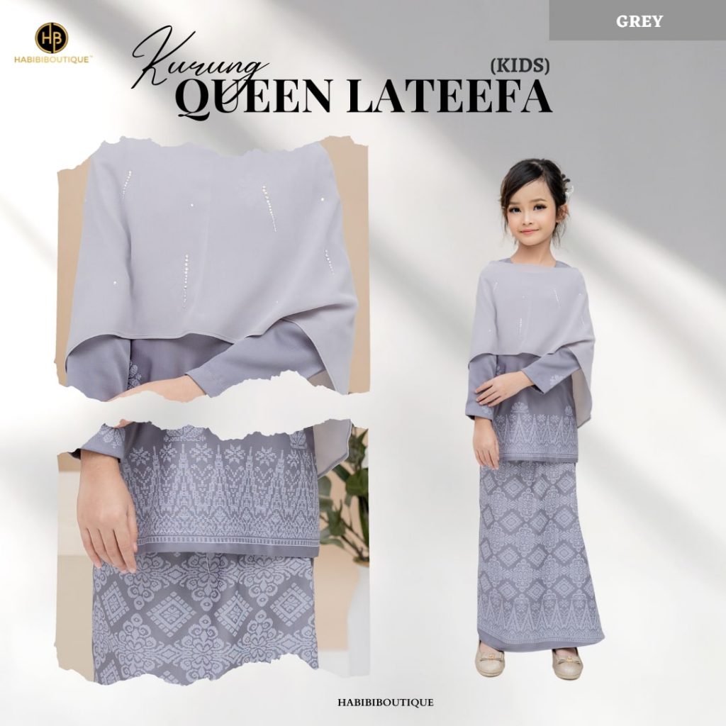 SET FAMILY QUEEN LATEEFA GREY - Habibi