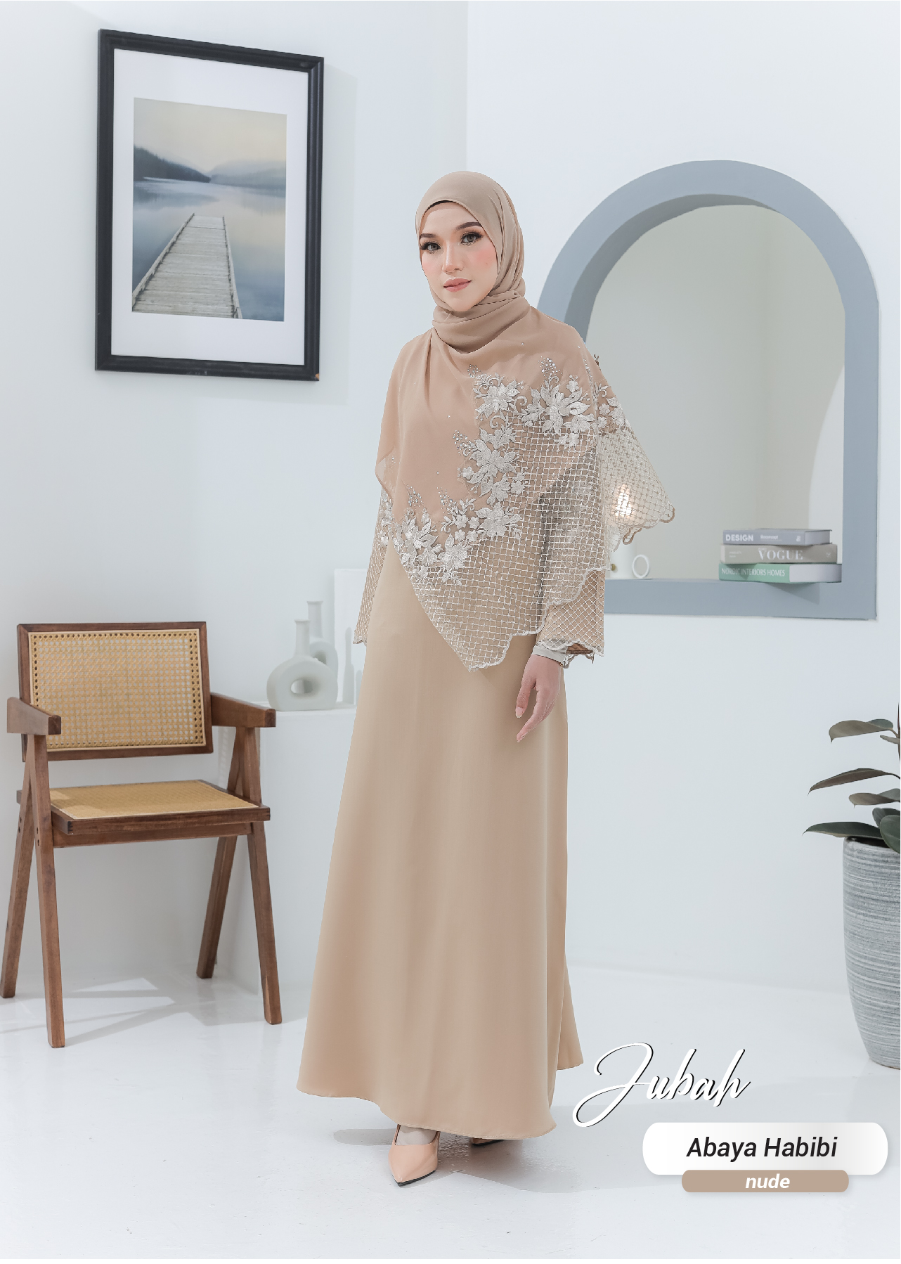 JUBAH ABAYA HABIBI NUDE - Habibi