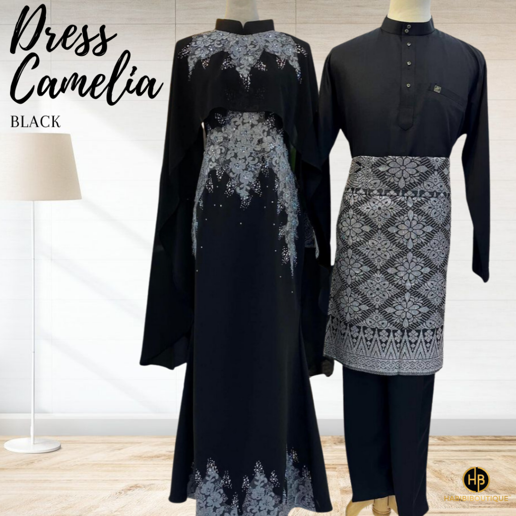 Full Set Dress Camelia Exclusive - BLACK - Habibi