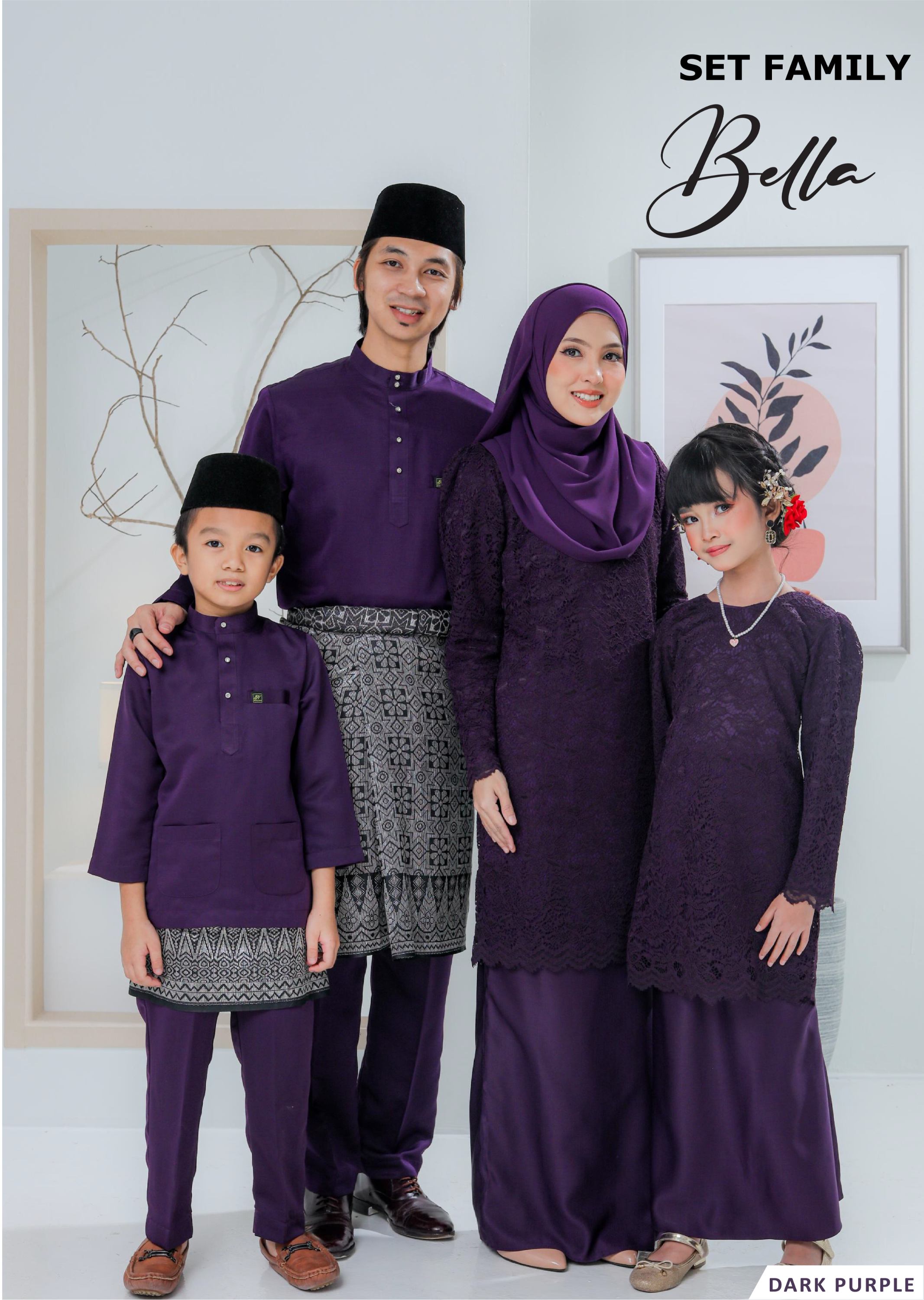 SET FAMILY BELLA - DARK PURPLE - Habibi
